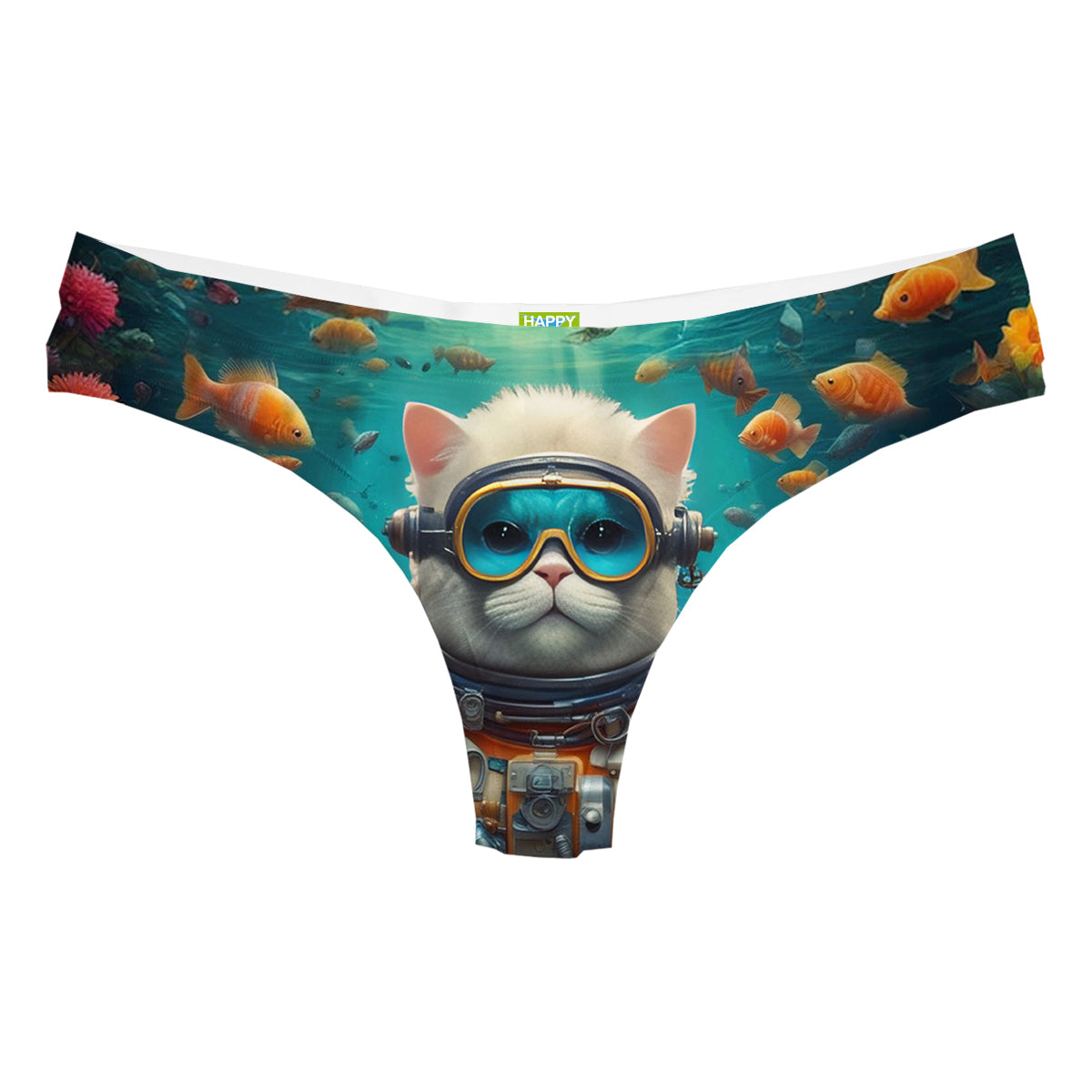 Diving Cat String | HAPPY UNDIES Underwear, Beachwear, Loungewear and ...